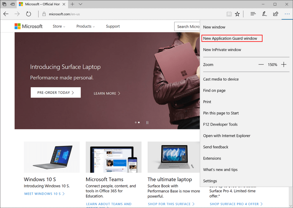 Microsoft Edge incluye un sandbox para las webs